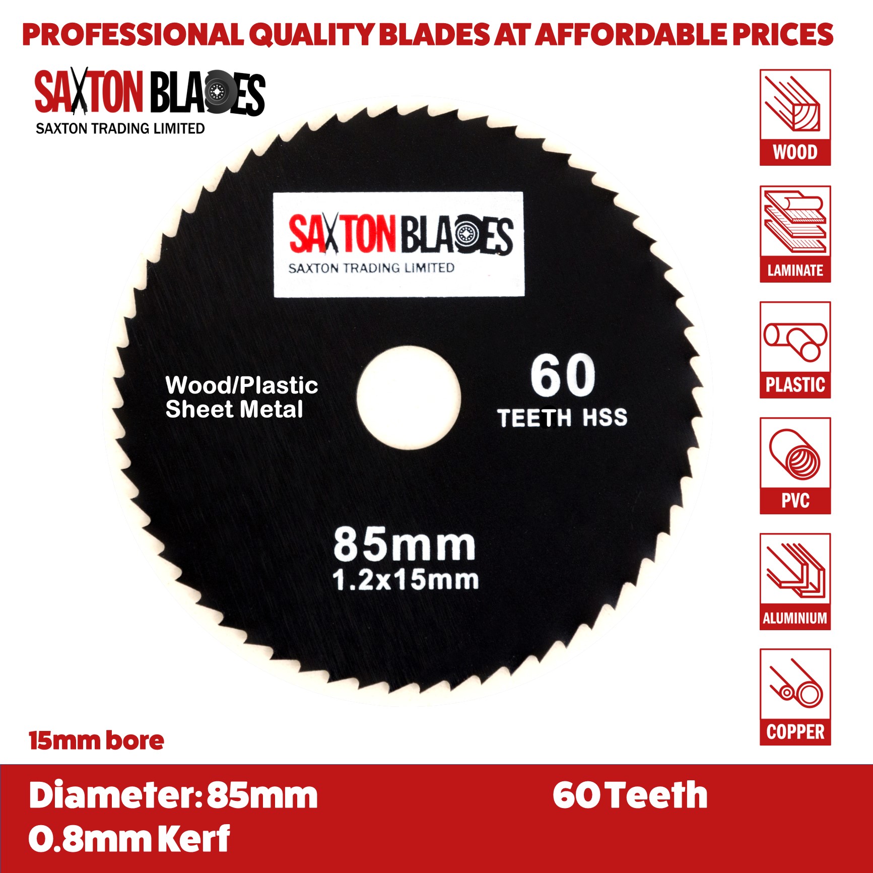 HSS Circular Blade 85mm - Pack A | Saxton Blades