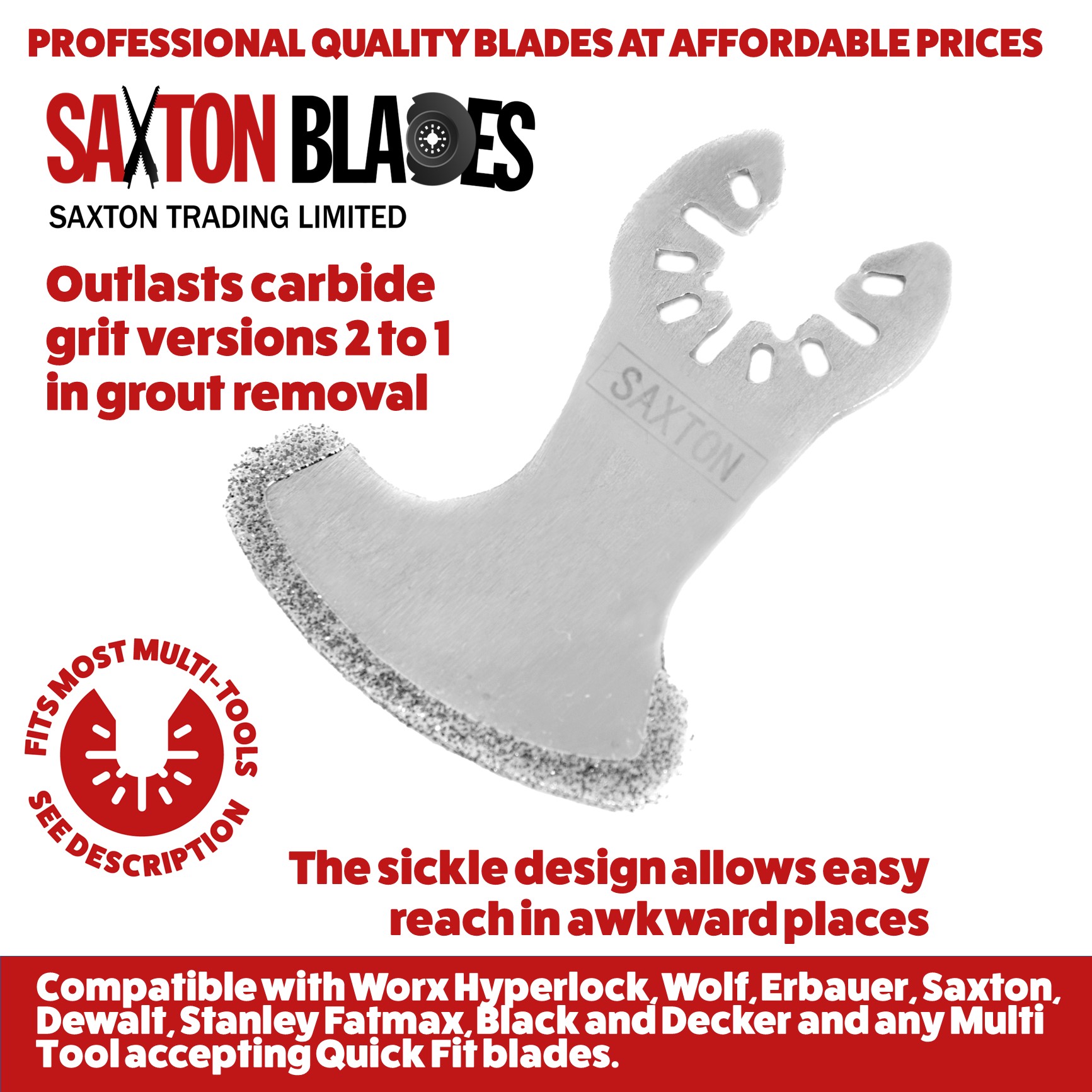 Diamond Sickle Blade - Quick Fit | Saxton Blades