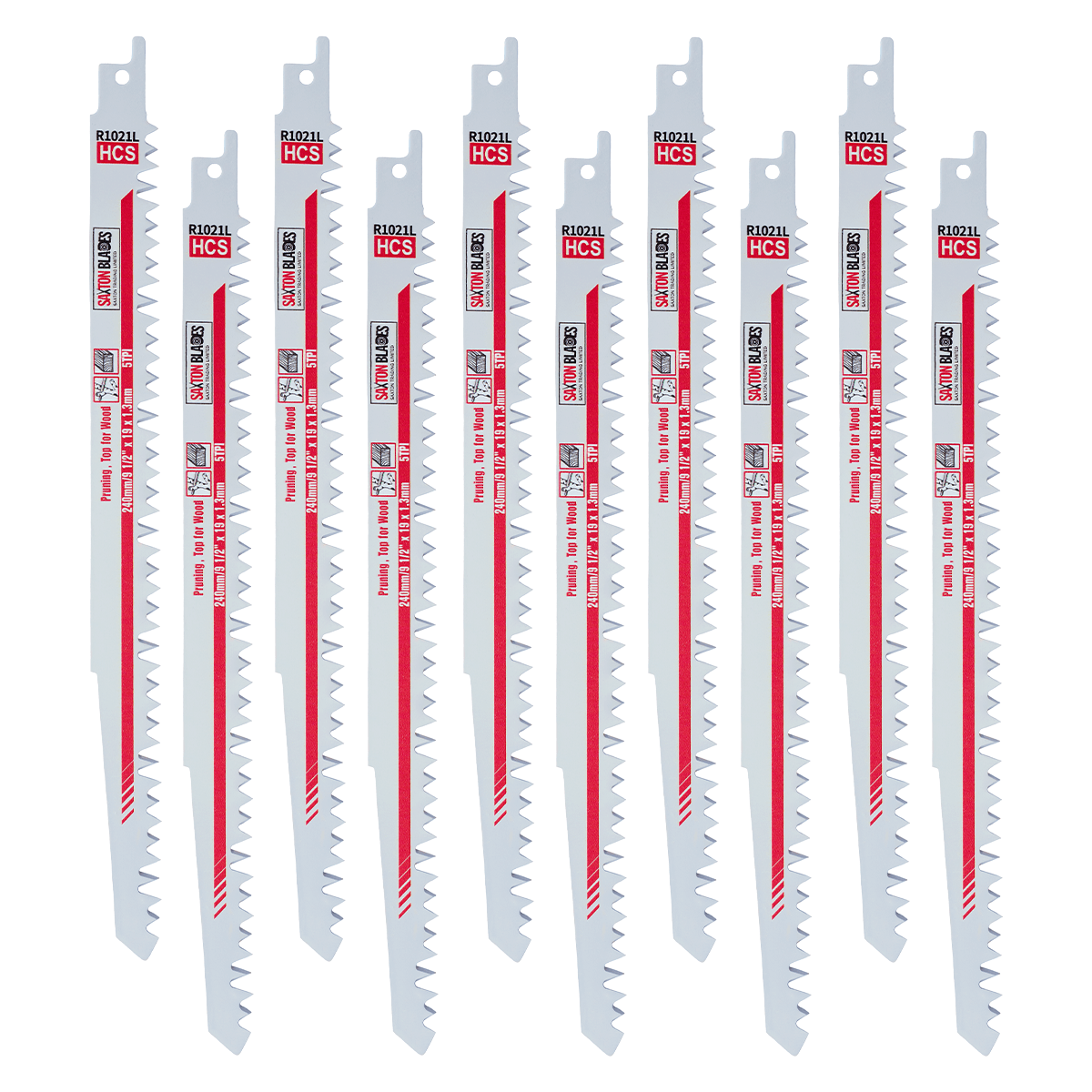 240mm Reciprocating Saw Blade Wood - R1021L | Saxton Blades
