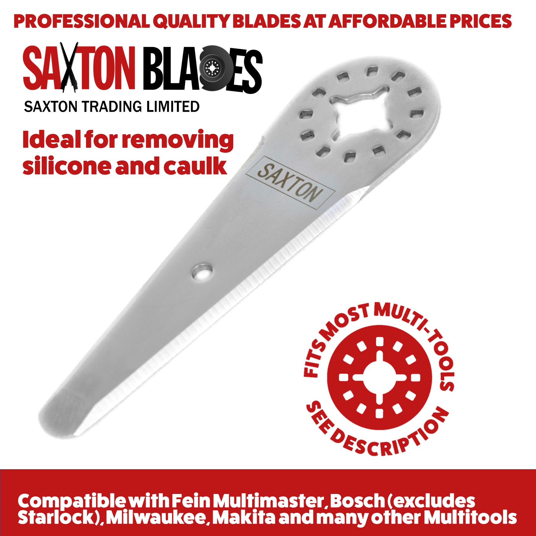 Saxton SHPSR Tapered Scraper Blade Compatible with Fein Multimaster ...