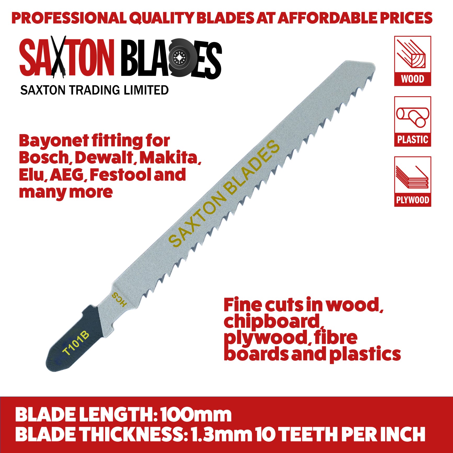 14pc Jigsaw Blade Set | Saxton Blades