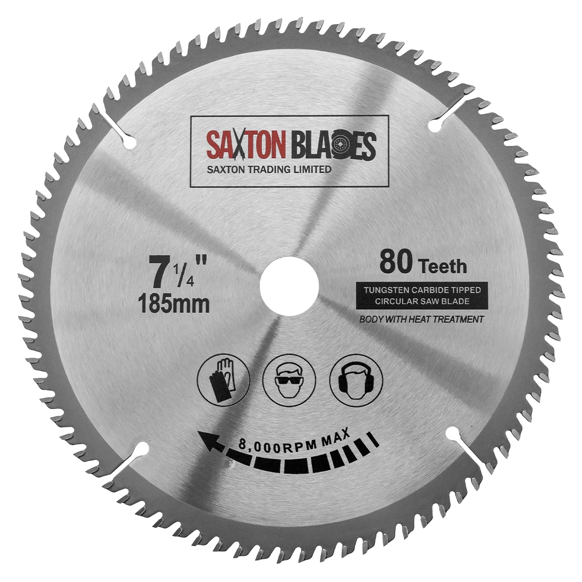 TCT Circular Blade 185mm x 80T x 20mm Bore 16mm ring Saxton Blades