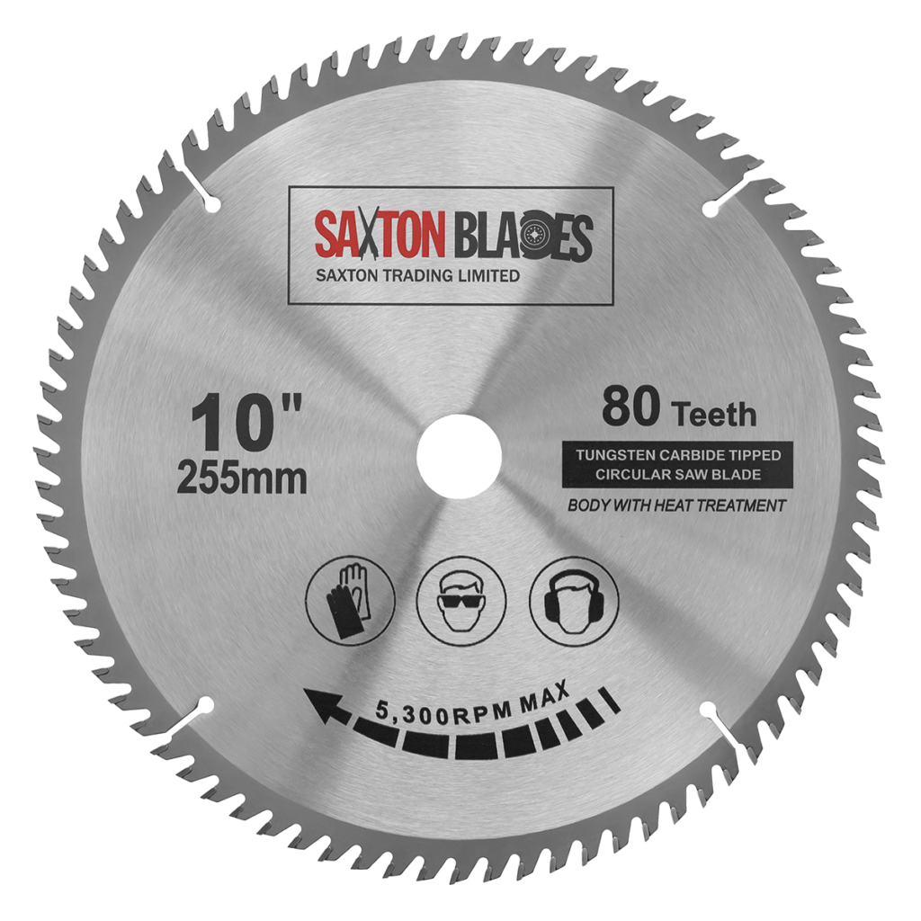 TCT Circular Blade 255mm x 80T x 25.4mm Bore | Saxton Blades