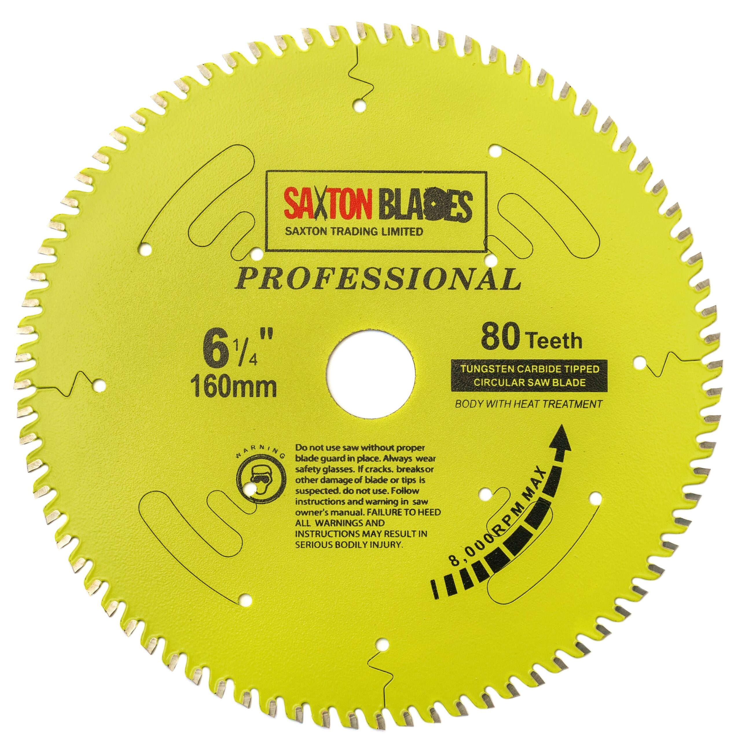 Professional Range TCT Circular Blade 160mm x 80T | Saxton Blades