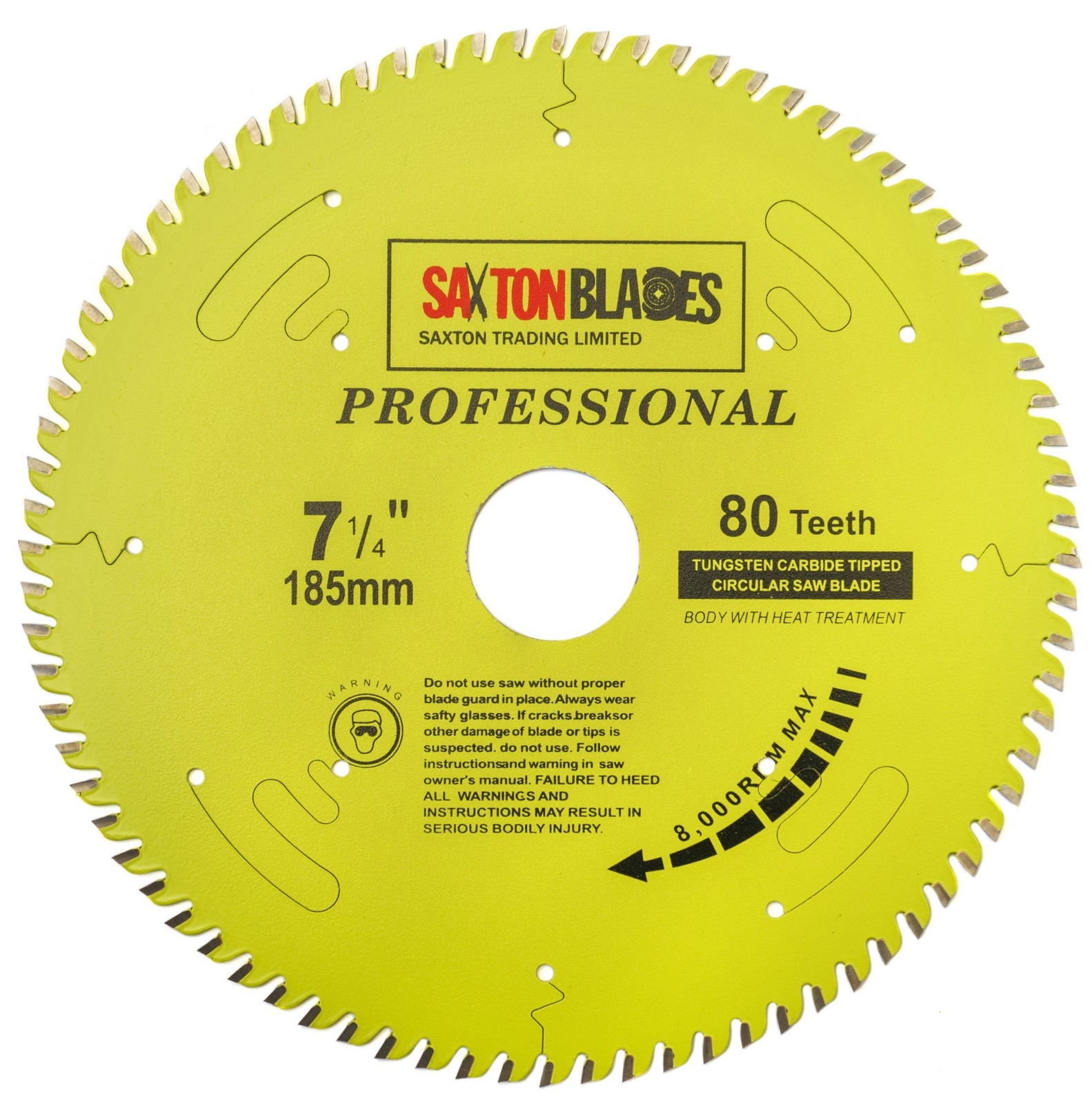 Professional Range TCT Circular Blade 185mm x 80T | Saxton Blades