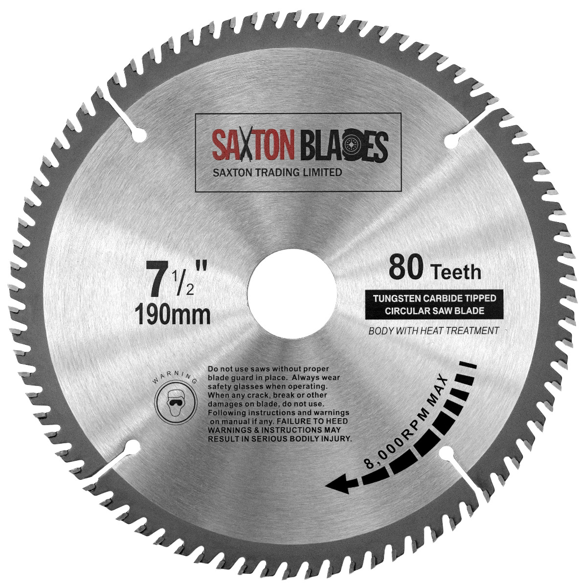 TCT Circular Blade 190mm x 80T | Saxton Blades