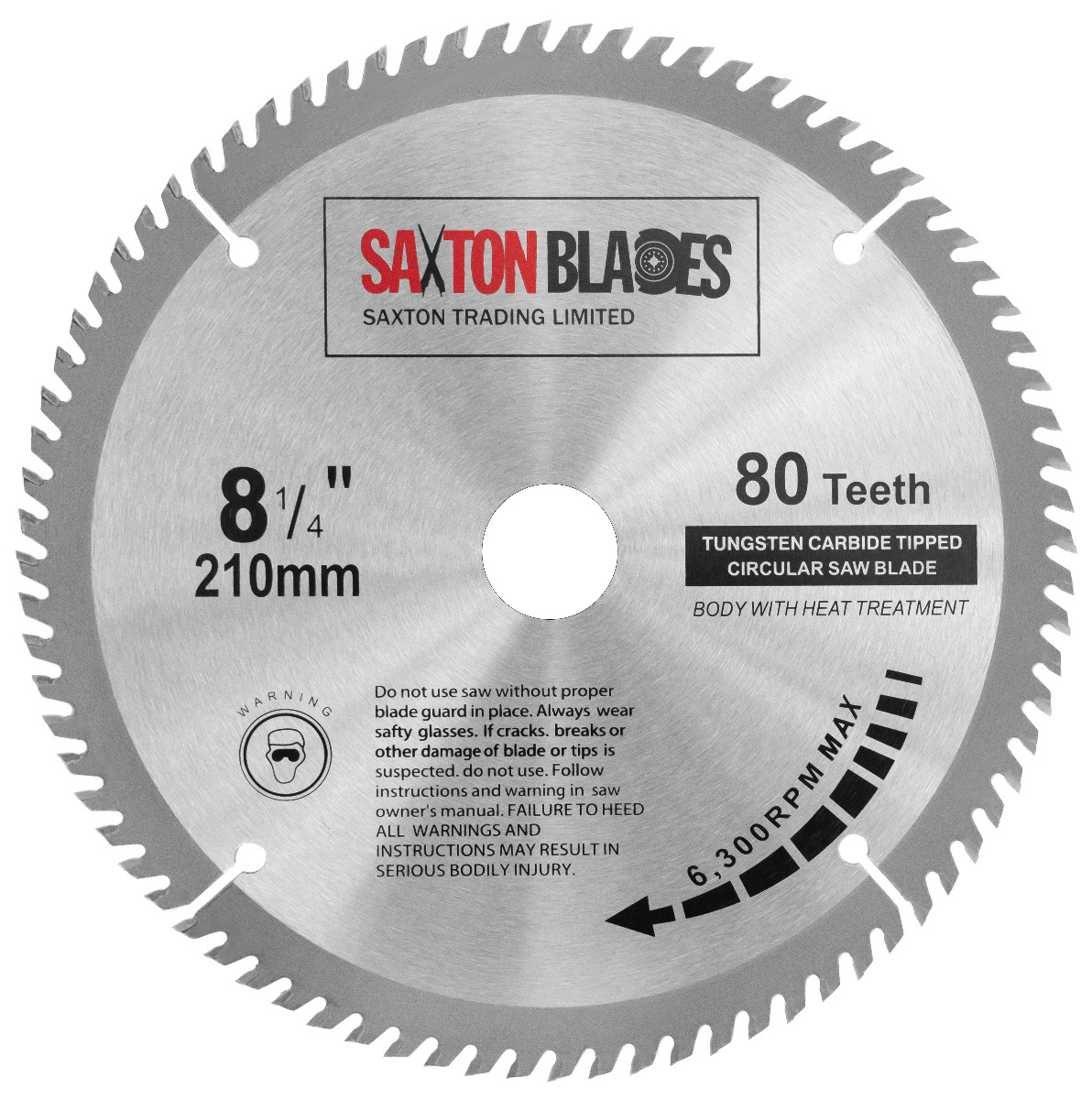 TCT Circular Blade 210mm x 80T x 25.4mm Bore | Saxton Blades
