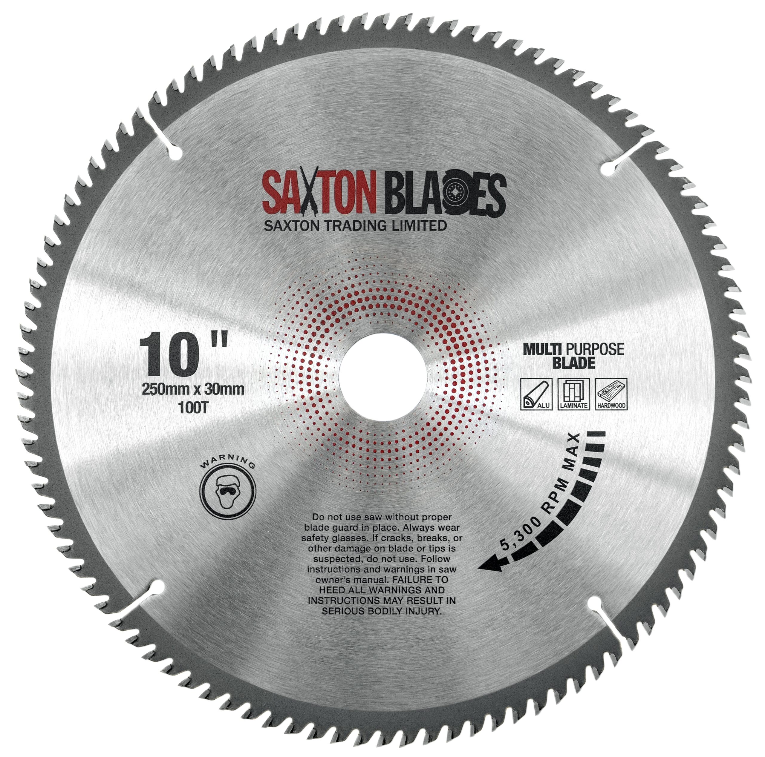 TCT Multi-Purpose Circular Saw Blade 250mm x 100T | Saxton Blades