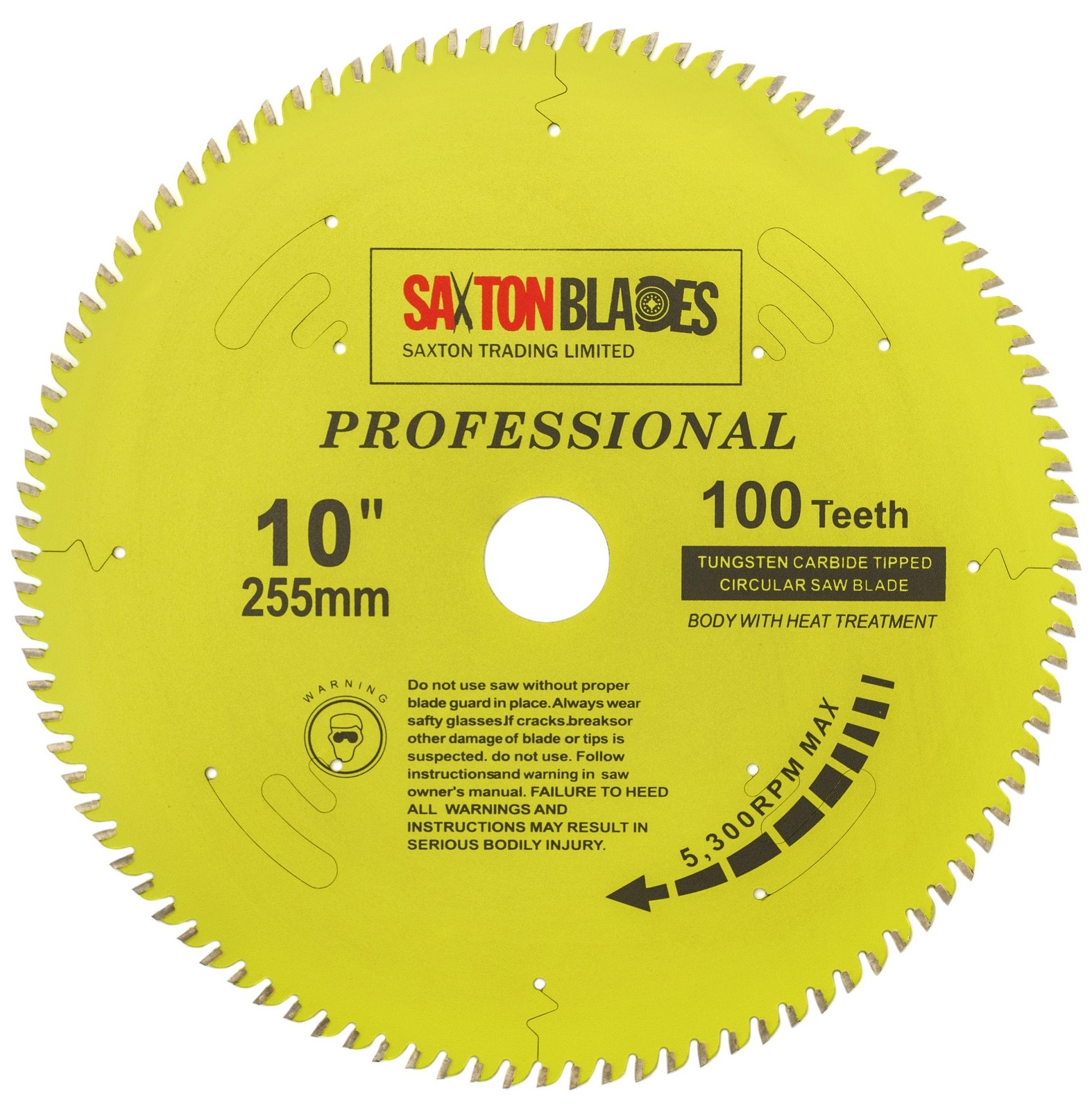 Professional Range TCT Circular Blade 255mm x 100T | Saxton Blades