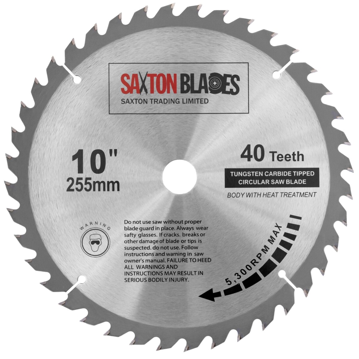 TCT Circular Blade 255mm x 40T x 25.4mm Bore | Saxton Blades