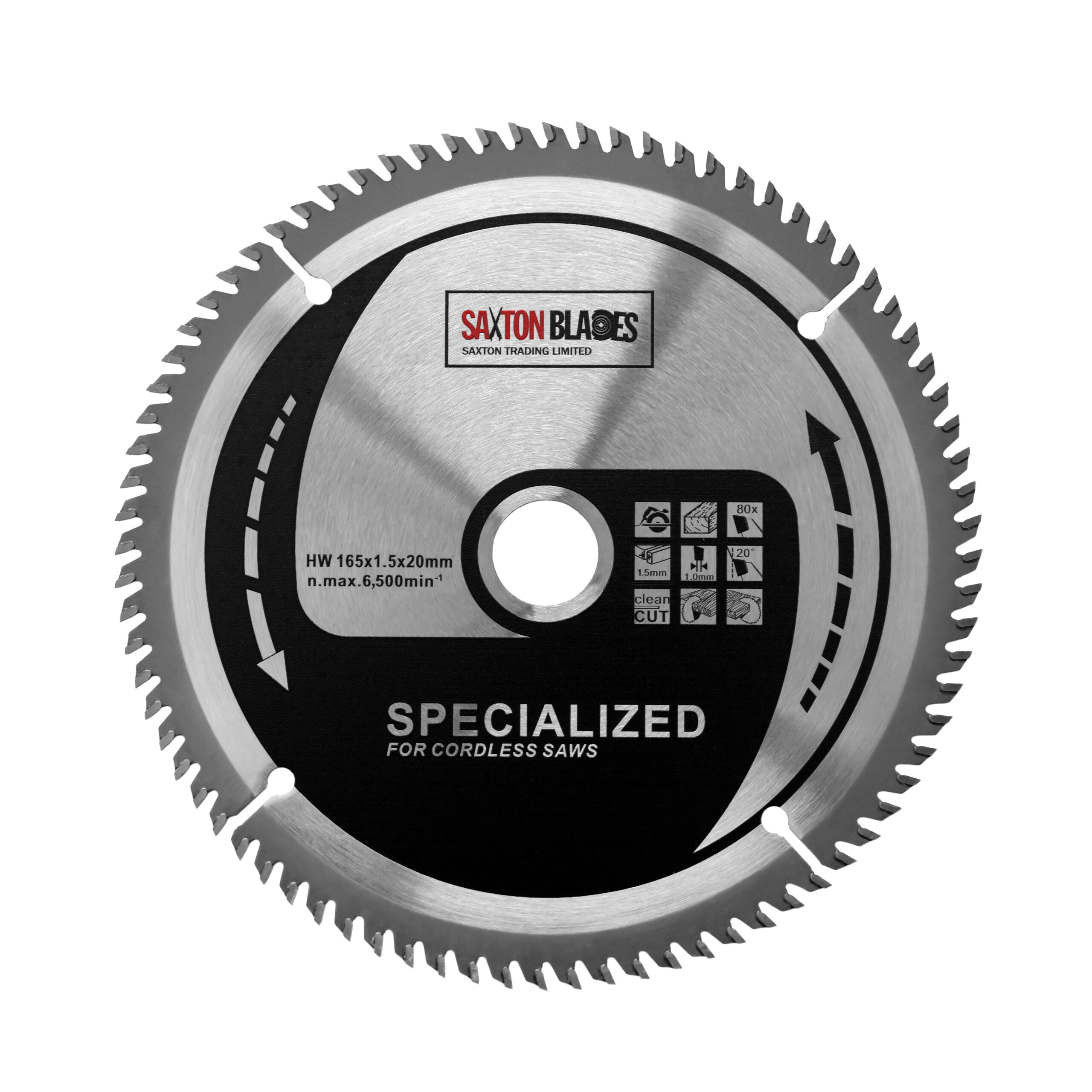 TCT Circular Blade 165mm x 80T Thin Kerf | Saxton Blades