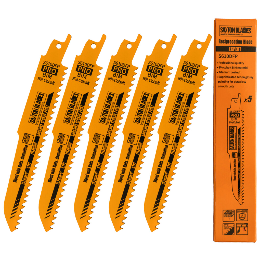 150mm Professional Range Reciprocating Saw Blade Demolition Bi-Metal 8% ...