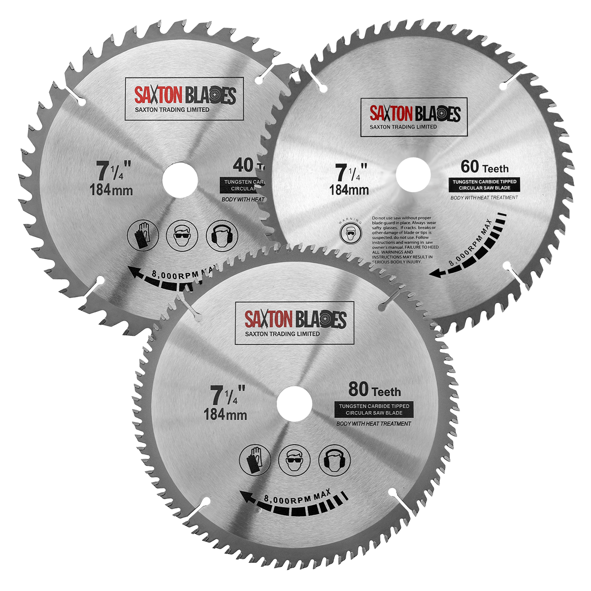 TCT Circular Blade 184mm Pack B 20mm Bore (16mm ring) - Pack of 3 ...